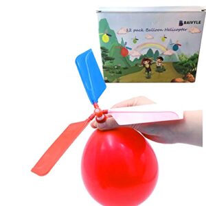 BAIVYLE Kids Toy Balloon Helicopter (12 Pack) Children's Day Gift Party Favor Easter Basket, Stocking Stuffer or Birthday! Flying Toys for Boys and Girls - Outdoor Sport Toy for 7 8 9 10 Year Old