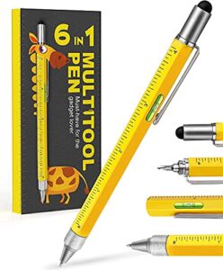 stocking stuffers gifts for men dad-multitool pen construction tools, pen tool gadget for men women,gifts ideas for engineer woodworkers carpenter stylus,ruler,level,screwdriver,ballpoint pen 1 pack