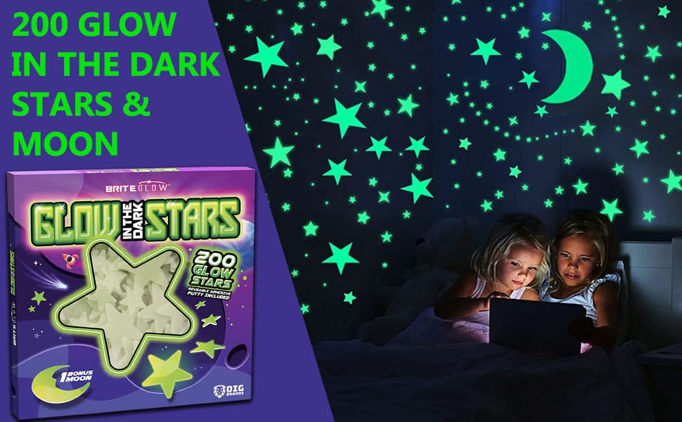 Glow In The Dark Stars with Planets & Constellation Map Includes Sticky Putty for Star Stickers I Outer Space Bright Wall Stickers I Kids Glow In the Dark Ceiling Decorations I Christmas Stocking Stuffer Gift