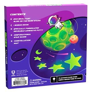 Glow In The Dark Stars with Planets & Constellation Map Includes Sticky Putty for Star Stickers I Outer Space Bright Wall Stickers I Kids Glow In the Dark Ceiling Decorations I Christmas Stocking Stuffer Gift