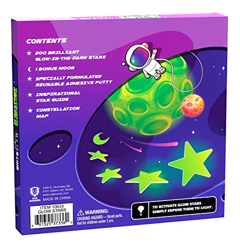 Glow In The Dark Stars with Planets & Constellation Map Includes Sticky Putty for Star Stickers I Outer Space Bright Wall Stickers I Kids Glow In the Dark Ceiling Decorations I Christmas Stocking Stuffer Gift