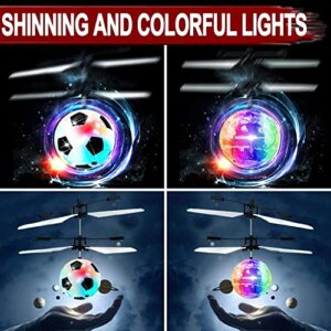 iGeeKid 2 Pack RC Flying Ball Toys Easter Basket Stuffers for Kids 6-14 Boys Lighting Flying Toys Hand Operated Remote Controller Rechargeable Indoor Outdoor Cool Toys for Easter Gifts