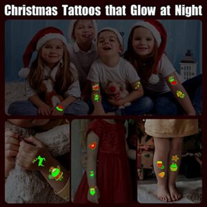 Partywind 204 PCS Individually Wrapped Glow Christmas Tattoos for Kids Stocking Stuffers, Christmas Party Decorations Favors Gifts, Xmas Holiday Goodie Bag Fillers Games Toys