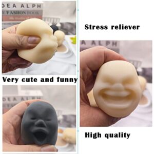 Squishy Fidget Sensory Stress Human face Toys for Adults Teens Kids,Decompression Anxiety Relief Toy,Funny Gift for Birthday,Christmas,Stocking Stuffer Gift (Depressed, Black)