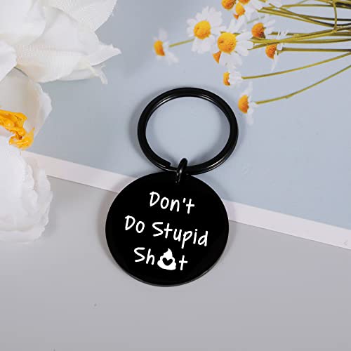 Valentines Day Gifts for Son from Mom Dad Gifts for Christmas Birthday Graduation Xmas Stocking Stuffers Gift for Teens Boys Girls New Driver Adult Son Daughter Women Men Don't Do Stupid Keychain