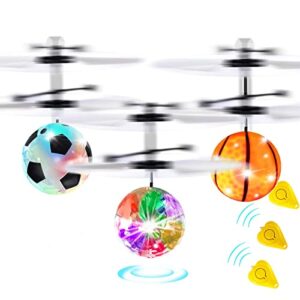 flying ball toys infrared induction rc toys mini ball drone helicopter light up flying toys indoor and outdoor games for boys girls christmas stocking stuffers ideal gift（3pcs）