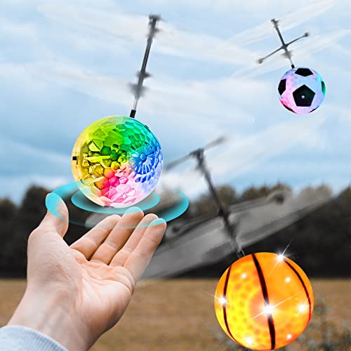 Flying Ball Toys Infrared Induction RC Toys Mini Ball Drone Helicopter Light Up Flying Toys Indoor and Outdoor Games for Boys Girls Christmas Stocking Stuffers Ideal Gift（3Pcs）