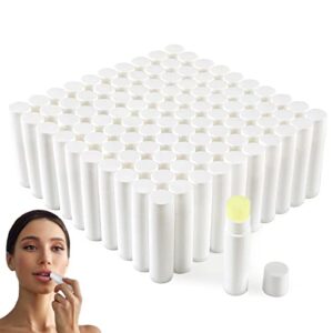 100 pieces bulk lip balm moisturizing lip balm original beeswax lip cream stocking stuffers add your own labels for gifts baskets business branding men and women, white (lemon)