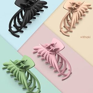 Hair Clips for Women - OPAUL Matte Nonslip Large Hair Claw Clips for Thick and Thin Hair, 4.7 Inch Strong Hold Big Hair Clips Fashion Hair Styling Accessories Christmas Gifts for Women Girls (4 Pack)