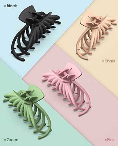 Hair Clips for Women - OPAUL Matte Nonslip Large Hair Claw Clips for Thick and Thin Hair, 4.7 Inch Strong Hold Big Hair Clips Fashion Hair Styling Accessories Christmas Gifts for Women Girls (4 Pack)