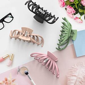 Hair Clips for Women - OPAUL Matte Nonslip Large Hair Claw Clips for Thick and Thin Hair, 4.7 Inch Strong Hold Big Hair Clips Fashion Hair Styling Accessories Christmas Gifts for Women Girls (4 Pack)