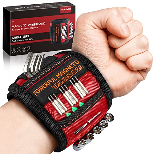 Father's Day Gifts for Dad from Daughter Son, Magnetic Wristband Tool Belt for Holding Screws Nails Drill Bits, Cool Gadgets Birthday Gift for Men Him Women Husband Wife Carpenters Who Have Everything