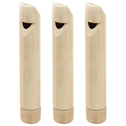 Zerodeko 3Pcs Wooden Whistle, Slide Whistle Toys for Kids Small Flute Music Instruments Sound Toys Early Educational Musical Toys Christmas Stocking Stuffers Gifts for Kids Children Toddler (Wood)