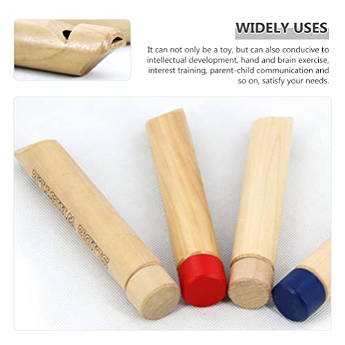 Zerodeko 3Pcs Wooden Whistle, Slide Whistle Toys for Kids Small Flute Music Instruments Sound Toys Early Educational Musical Toys Christmas Stocking Stuffers Gifts for Kids Children Toddler (Wood)