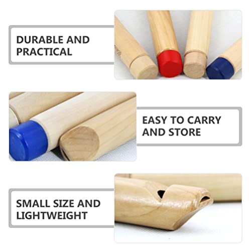 Zerodeko 3Pcs Wooden Whistle, Slide Whistle Toys for Kids Small Flute Music Instruments Sound Toys Early Educational Musical Toys Christmas Stocking Stuffers Gifts for Kids Children Toddler (Wood)