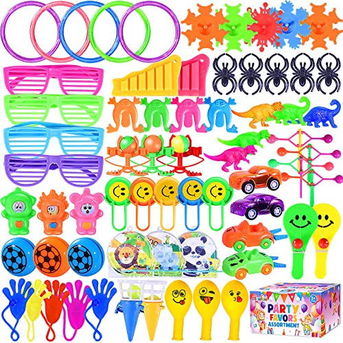 Max Fun Party Toys Assortment for Kids Party Treasure Chest Prizes Box Birthday Party School Classroom Rewards Carnival Prizes Pinata Fillers Christmas Stocking Stuffers (70pcs party toys)