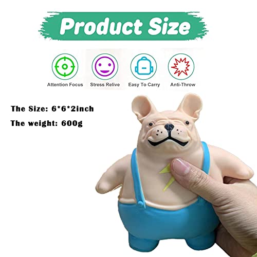 AWANGLUO Flexible Stress Man Reliever Great for Calming Mind Styles Vary- Squishies Sensory Fidget Pug Dog Toy for Reducing Anxiety and Tension, Funny Toy for Adults Teens Kids, Stocking Stuffer Gift