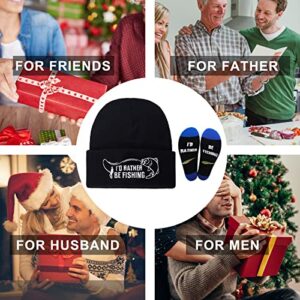 GOAUS Fishing Gifts for Men, Funny Hat and Socks for Him, Father Dad Boys Grandpa Unique Stocking Stuffers