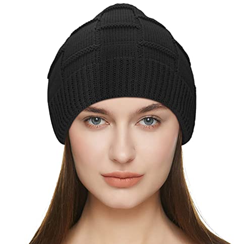 2 Pack Beanie Hats,Unique Christmas Stocking Stuffers Gifts for Women Men Teenagers Girls Her Husband Boys (Black+Black)