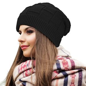 2 Pack Beanie Hats,Unique Christmas Stocking Stuffers Gifts for Women Men Teenagers Girls Her Husband Boys (Black+Black)