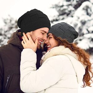 2 Pack Beanie Hats,Unique Christmas Stocking Stuffers Gifts for Women Men Teenagers Girls Her Husband Boys (Black+Black)