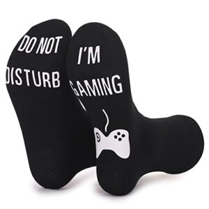 Funny Gaming Socks Stocking Stuffers for Men-Novelty Gamer Easter Basket Stuffers for Teen Boys Teenage Kids Sons Dad Women