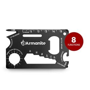 Armanite All in One Wallet Tool, Multipurpose Credit Card Multitool, Wallet Multitool Pocket Gadget, Survival Credit Card Multitool, Stocking Stuffer for Men, Black