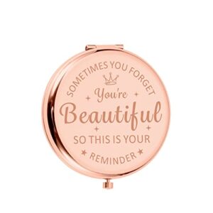 xpenmulboja inspirational gift for women female compact mirror for daughter mom motivational birthday gift pocket makeup mirror for her girls friends graduation christmas wedding gift