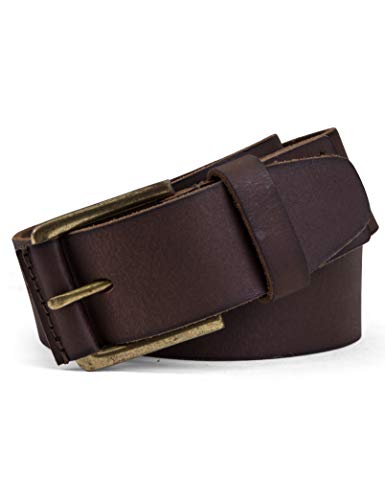 Timberland Men's Casual Leather Belt, Dark Brown, 36