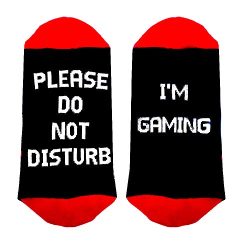 Do Not Disturb I'm Gaming Socks Novelty Gamer Socks Funny Gifts Easter Basket Stuffers for Teen Boys Kids Men Women