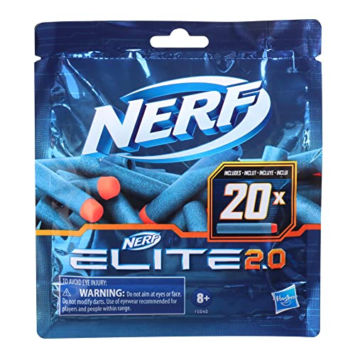 Nerf Elite 2.0 20-Dart Refill Pack,, Christmas Stocking Stuffers - 20 Official Nerf Elite 2.0 Foam Darts - Compatible with All Nerf Blasters That Use Elite Darts