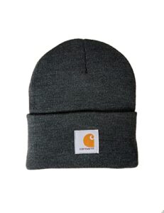 carhartt men’s knit cuffed beanie, coal heather, one size