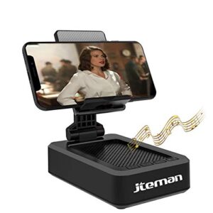 cell phone stand with wireless bluetooth speaker and anti-slip base hd surround sound perfect for home and outdoors with bluetooth speaker for desk compatible with iphone/ipad/samsung galaxy