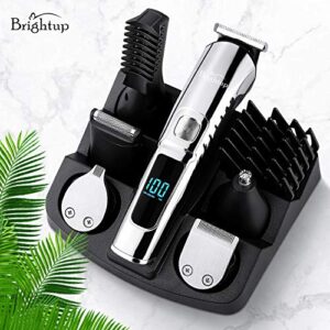 Brightup Beard Trimmer for Men - 18 Piece Beard Grooming Kit with Hair Clippers, Hair Trimmer, Electric Razor - IPX7 Waterproof Mustache, Face, Nose, Ear, Balls, Body Shavers - Mens Gifts, FK-8688T