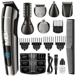 Brightup Beard Trimmer for Men - 18 Piece Beard Grooming Kit with Hair Clippers, Hair Trimmer, Electric Razor - IPX7 Waterproof Mustache, Face, Nose, Ear, Balls, Body Shavers - Mens Gifts, FK-8688T