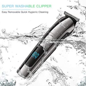 Brightup Beard Trimmer for Men - 18 Piece Beard Grooming Kit with Hair Clippers, Hair Trimmer, Electric Razor - IPX7 Waterproof Mustache, Face, Nose, Ear, Balls, Body Shavers - Mens Gifts, FK-8688T