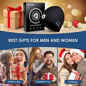 Lenski Gifts for Men, Bluetooth Beanie Hat Mens Gifts, Cool Stuff for Dad Mom, Birthday Gifts for Men Who Have Everything, Unique Cool Gadgets for Women, Fathers Gifts for Dad, Him, Husband Black