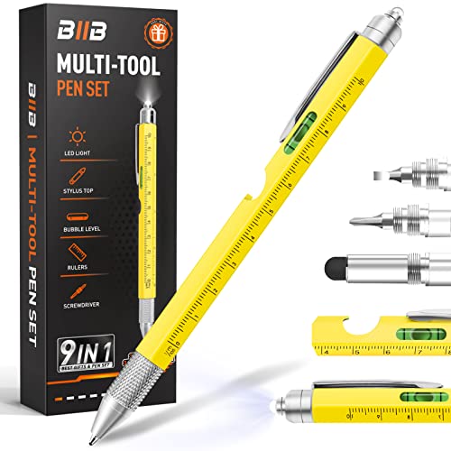 BIIB Gifts for Men, 9 in 1 Multitool Pen, Fathers Gifts for Dad, Cool Gadgets for Men Gifts, Unique Mens Gifts for dad, Husband, Grandpa, Dad Gifts from Daughter