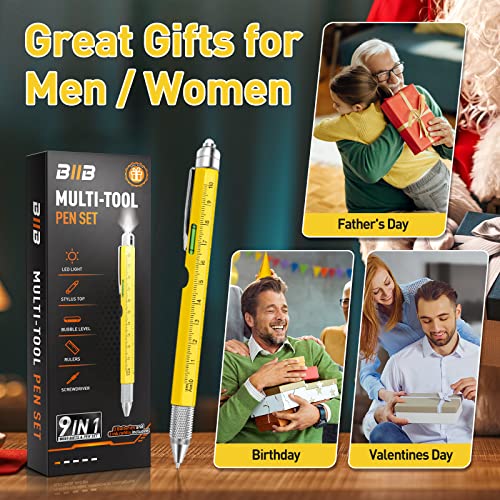 BIIB Gifts for Men, 9 in 1 Multitool Pen, Fathers Gifts for Dad, Cool Gadgets for Men Gifts, Unique Mens Gifts for dad, Husband, Grandpa, Dad Gifts from Daughter