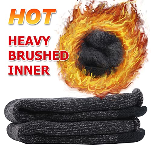 Monill Winter Thermal Socks, Unisex Winter Fur Lined Boot Thick Insulated Heated Socks For Cold Weather Extra-Warm Boot Socks Thick Insulated Heated Crew Socks for Cold Weather Mens Socks