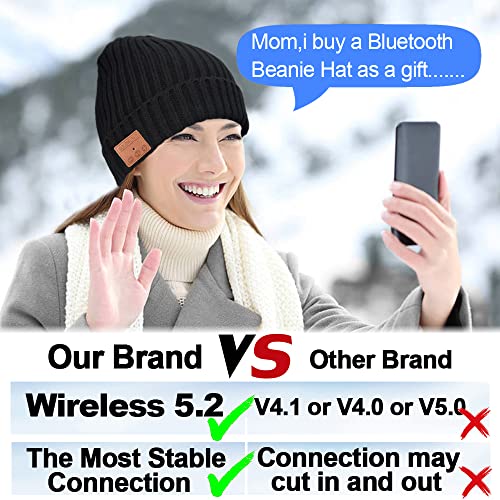 Bluetooth Hat Beanie,Women Mens Novelty Hats Christmas Stocking Stuffers Gifts for Men Teenagers Girls Her Husband Boys Him