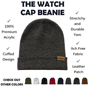 Meiyante Beanie Hats for Men & Women - Warm Stocking Caps for Men & Women, Cuffed Knit Thermal Hats, Gift for Him & Her - Charcoal Gray Beanie - Stocking Stuffers for Women Men Under 10