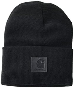 carhartt men’s black label watch hat, black, ofa