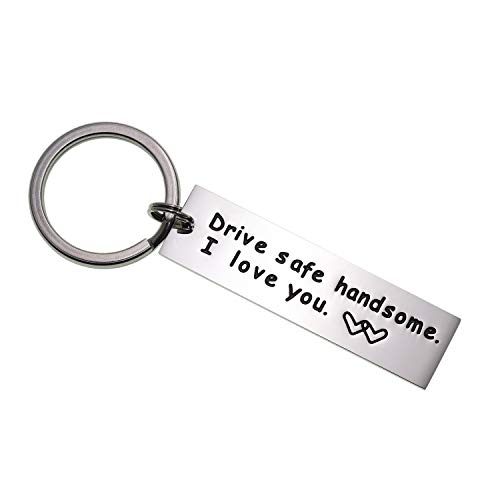 LParkin Drive Safe Keychain Handsome I Love You Trucker Husband Gift for Husband Dad Gift Valentines Day Stocking Stuffer