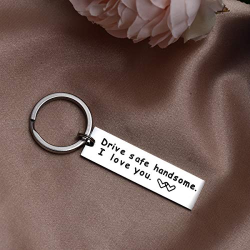 LParkin Drive Safe Keychain Handsome I Love You Trucker Husband Gift for Husband Dad Gift Valentines Day Stocking Stuffer