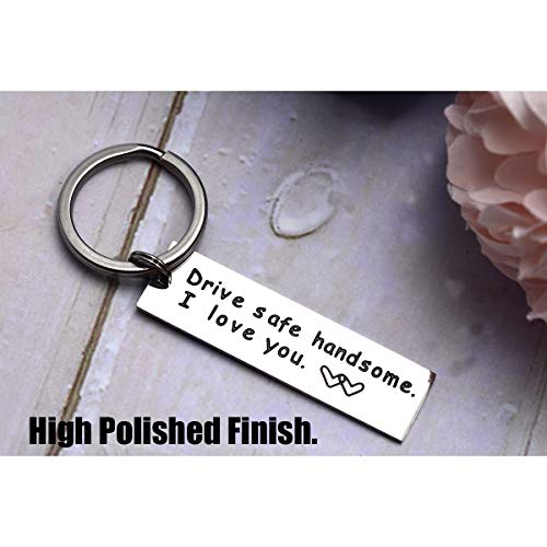 LParkin Drive Safe Keychain Handsome I Love You Trucker Husband Gift for Husband Dad Gift Valentines Day Stocking Stuffer