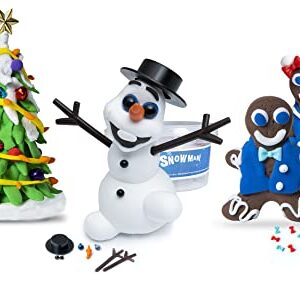 Let's Build A Snowman, Gingerbread Man, & Christmas Tree (3 Piece Kit), Boys and Girls Christmas Stocking Stuffers for Kids; Make Snowman Crafts, Ornaments, Kids Gifts for Xmas, Figurines (Clay/Putty)