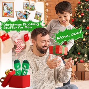 Funny Novelty Socks for Men Women - Christmas Stocking Stuffers Fun Birthday Gifts for Men Women Dad Him White Elephant Day Cool Men's Dress Socks Geek Santa Gifts Idea for Adult Teenage Boys