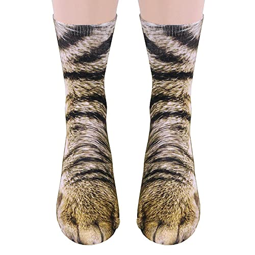 AGRIMONY Funny Socks for Men Women Teens-Fun Animal Cat Paws Socks 3D Casual Novelty Crew Socks Funky Crazy Silly Socks-Valentines Christmas Cat Gifts Stocking Stuffers