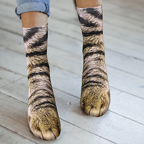 AGRIMONY Funny Socks for Men Women Teens-Fun Animal Cat Paws Socks 3D Casual Novelty Crew Socks Funky Crazy Silly Socks-Valentines Christmas Cat Gifts Stocking Stuffers